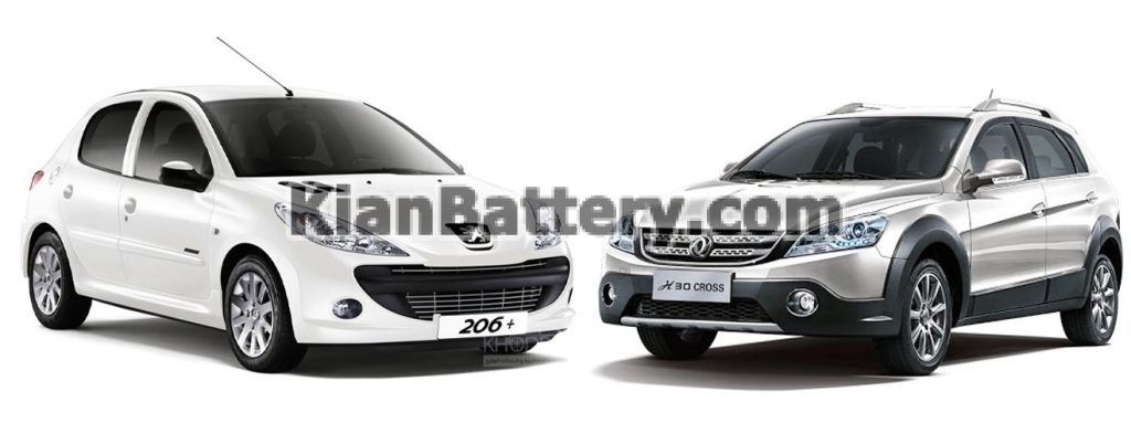 مقایسه اچ سی H30 کراس و پژو 206 تیپ 5 - کیان باتری، خرید اینترنتی باتری ماشین